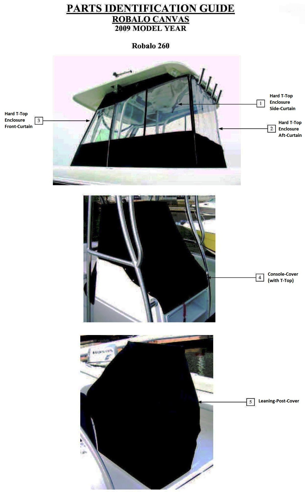 Robalo 260CC, 2009: Hard-T-Top T-Top-Front-Side-and-Aft-Enclosure ...