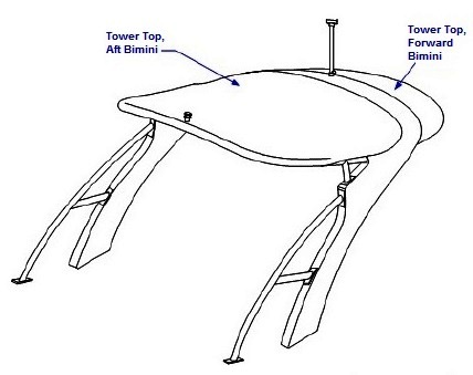 Sea Ray® 270-SLX-Arch, 2010: parts-manual-canvas-drawing Aft-Tower-Top ...