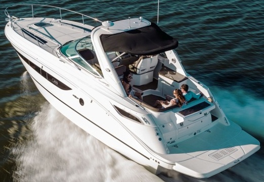 Sea Ray® 350-Sundancer, 2015: Hard-Top Sunshade-Top, port-rear website ...