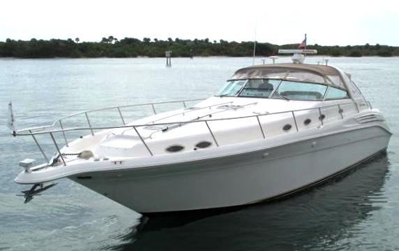 Sea Ray® 450-Sundancer, 1997: Bimini Visor Side-Curtains Sunshade in ...