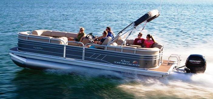 Tracker Sun-Tracker-Party-Barge-24-DLX 2021 Aft-Bimini-Top-in-Boot ...